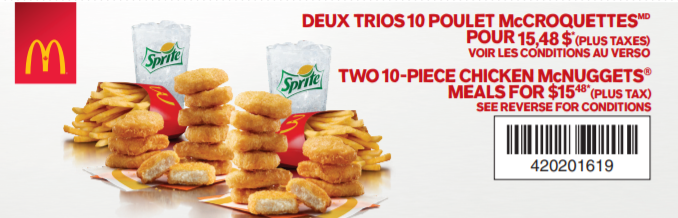 Coupons Mcdonald en 2020 au Québec | Coupons au Québec