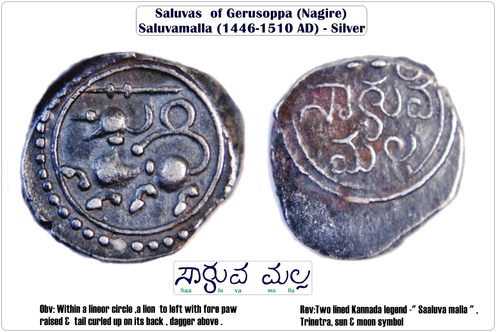 Ancient Indian Coins. "ಪ್ರಾಚಿನ ಭಾರತದ ನಾಣ್ಯಗಳು.": Saluvas Of Gerusoppa ...