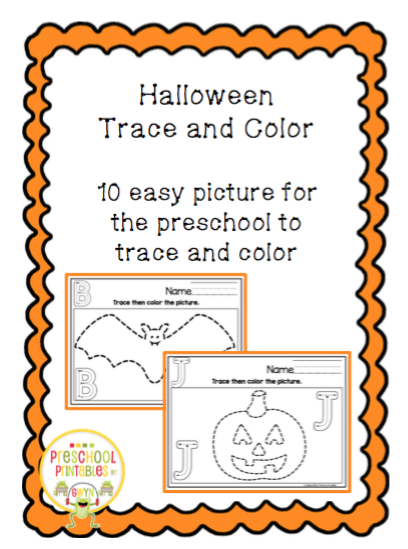 Halloween Trace and Color Pictures Easy ~ Preschool Printables