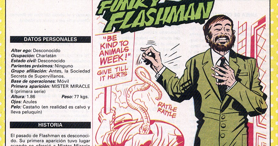 Fichas de Superheroes Marvel y DC: Funky Flashman