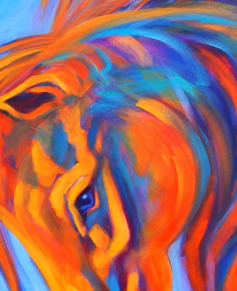 Abstract Horses: Large Abstract Horse Art in Vibrant Colors by Theresa ...