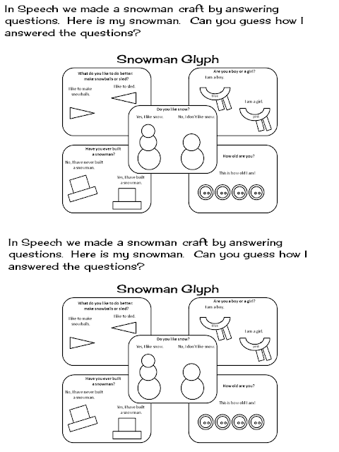 Carrie's Speech Corner: Snowman Glyph