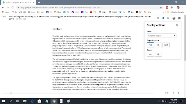 Indian CS & IT Academic Reform (Past) Activism: March 2020