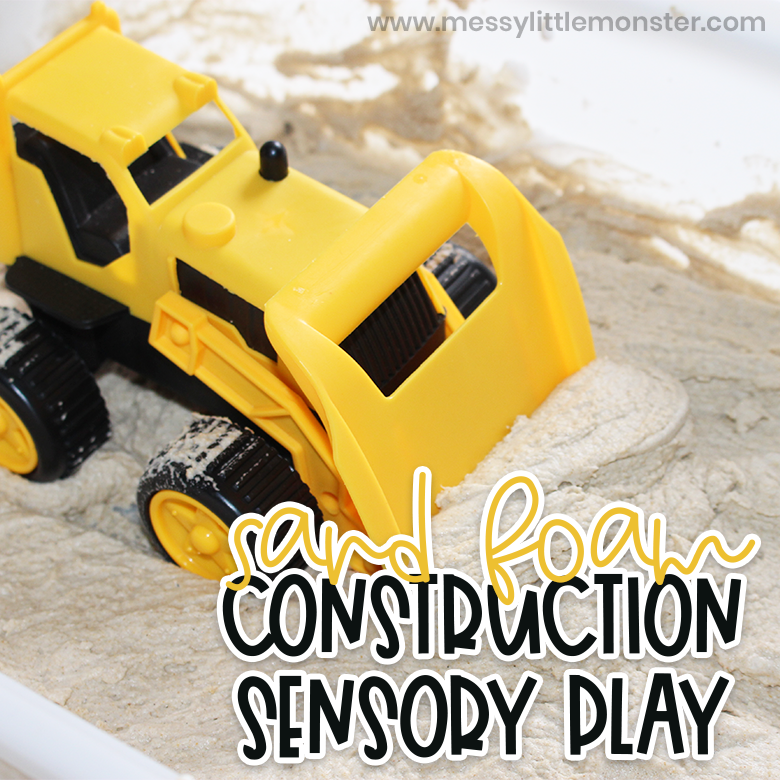 Sand Foam Construction Sensory Play - Messy Little Monster