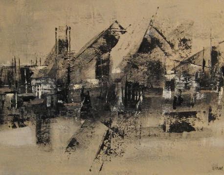 richard witham art: Urban V - framed abstract painting