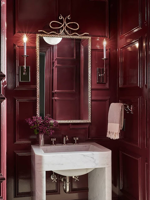 Eye For Design: Burgundy Colored Interiors, On Trend and Beautiful