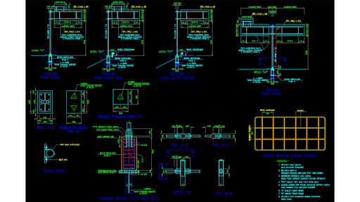 Gambar Detail Tiang dan Pondasi Rambu-Rambu - CADWG