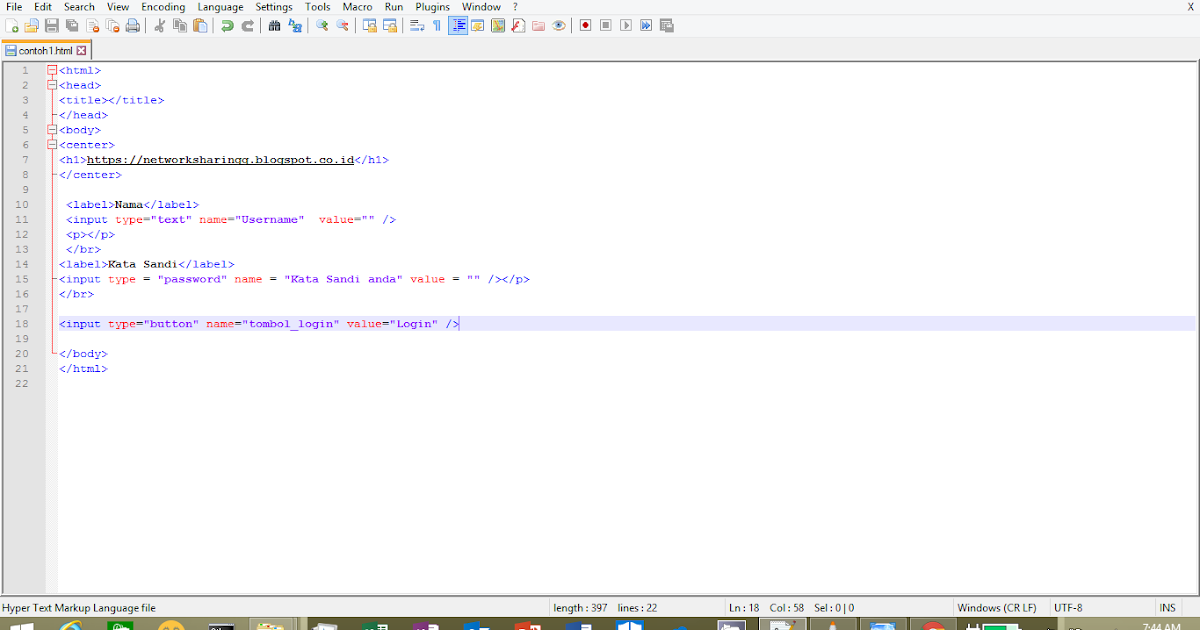 Fungsi Tag Button Pada HTML - Belajar Form HTML