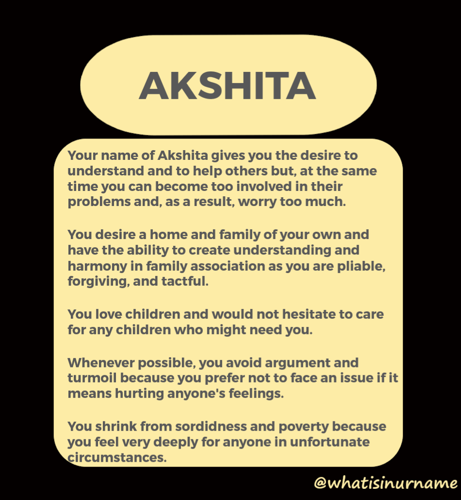 AKSHITA - NAME MEANING