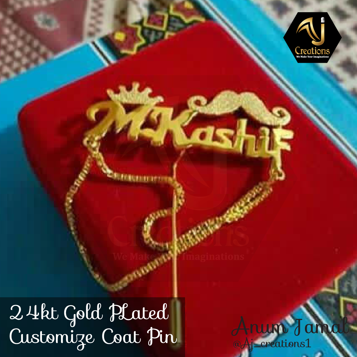 Gold Plated Coat Pin