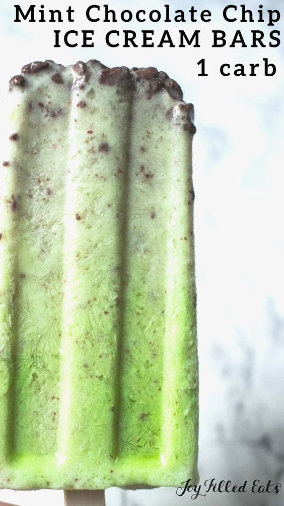 Mint Chocolate Chip Ice Cream Bars - Vegan Cake Delicious