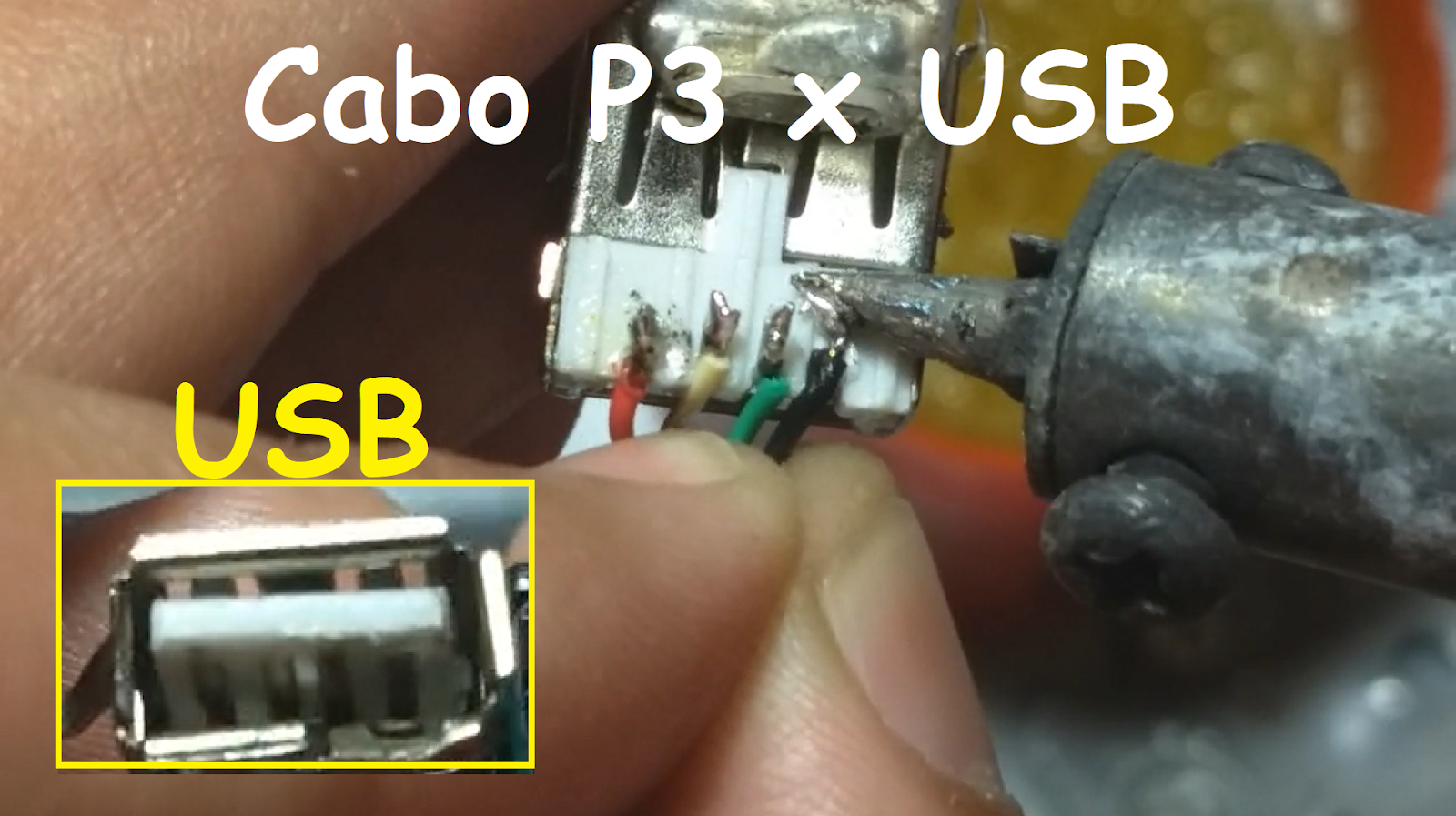 Como fazer cabo P2/P3 X USB fêmea