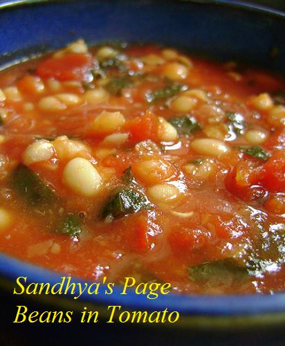 Sandhya's Page: Beans in Tomato Sauce