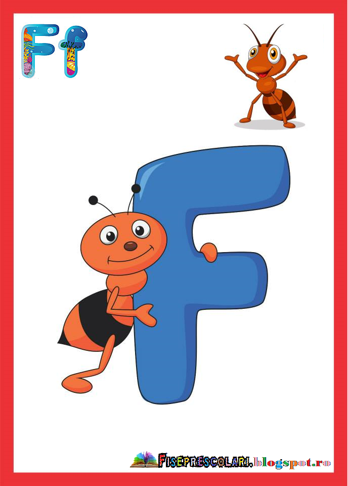 Planse cu LITERE colorate pentru clasa :: Fise de lucru - gradinita si ...