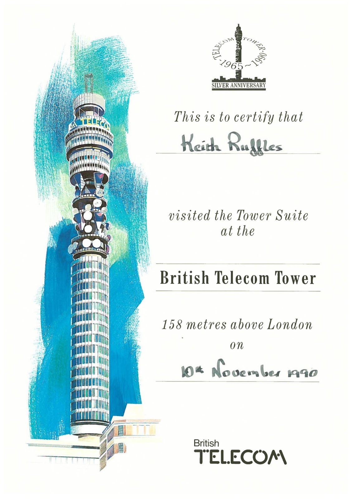 Tom Ruffles: Ivor Mills and the British Telecom Tower Logo