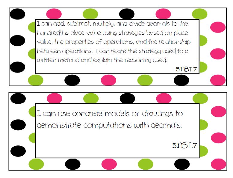 Caffeine and Lesson Plans: "I Can" statements