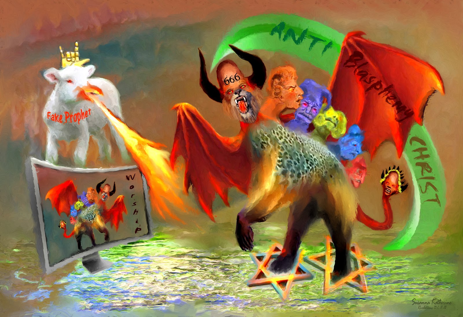 Paintings-of-Artists-Original-Unusual- Art: Painting Of The Two Beasts ...