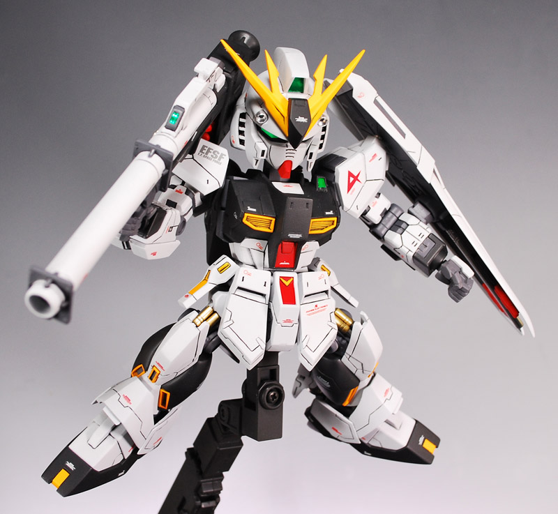Custom Build: SD x HG RX-93 nu Gundam