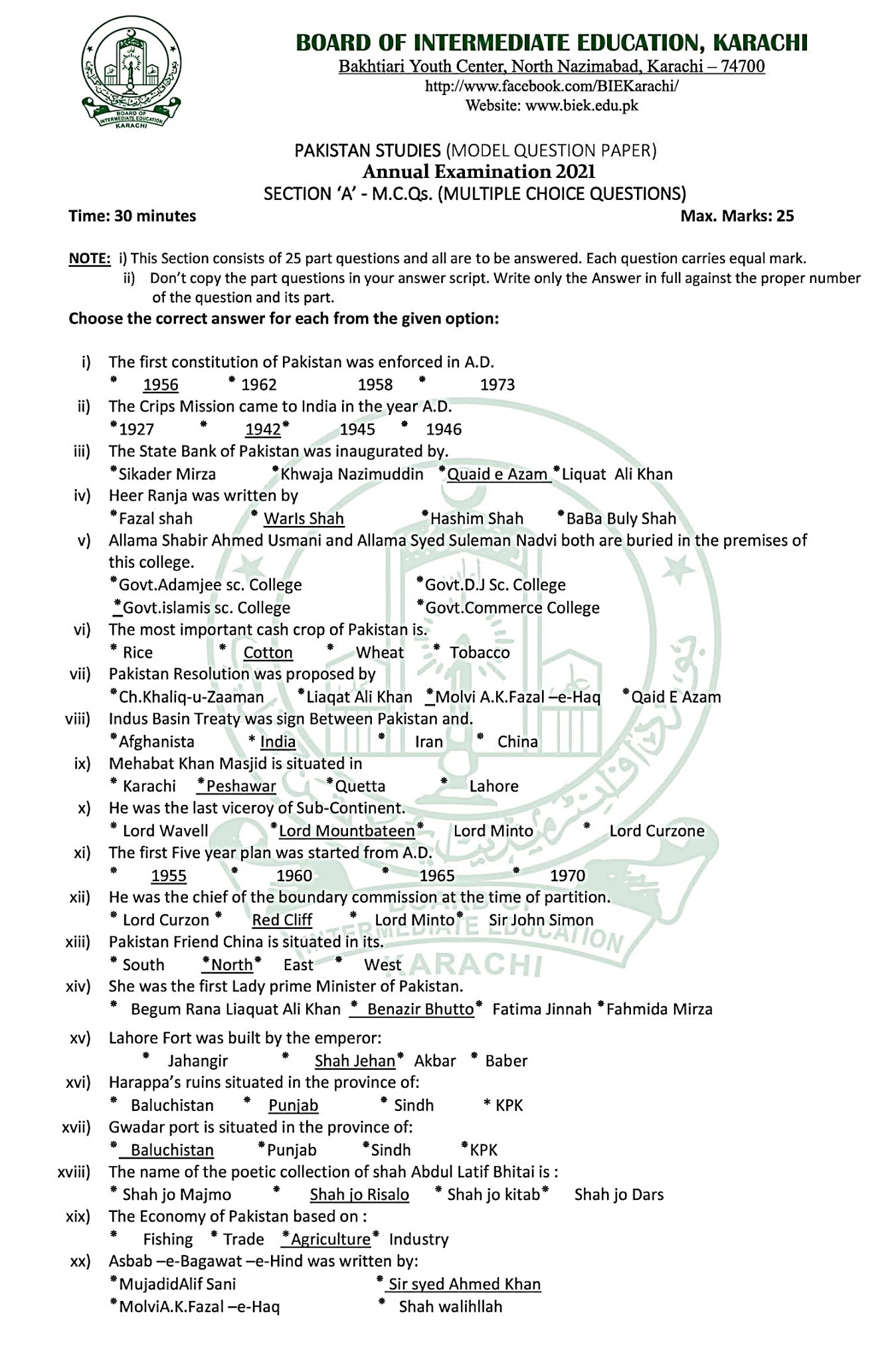 Education Is The Key To Success: Pakistan studies (Compulsory) - For ...