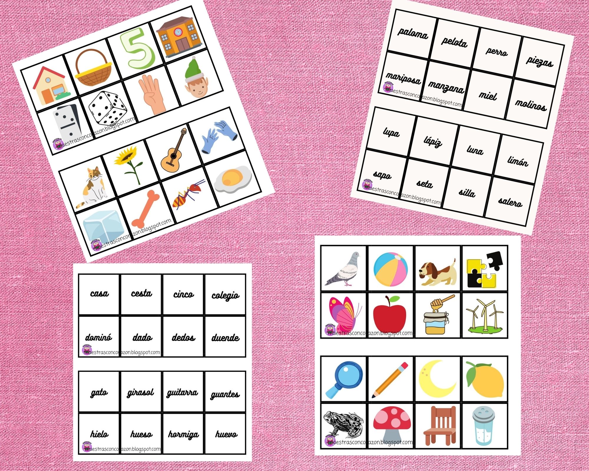 maestrasconcorazon: BINGO DE PALABRAS