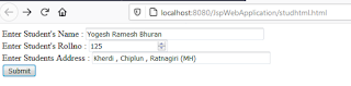 7) Write a JSP program that accepts students information from html form ...