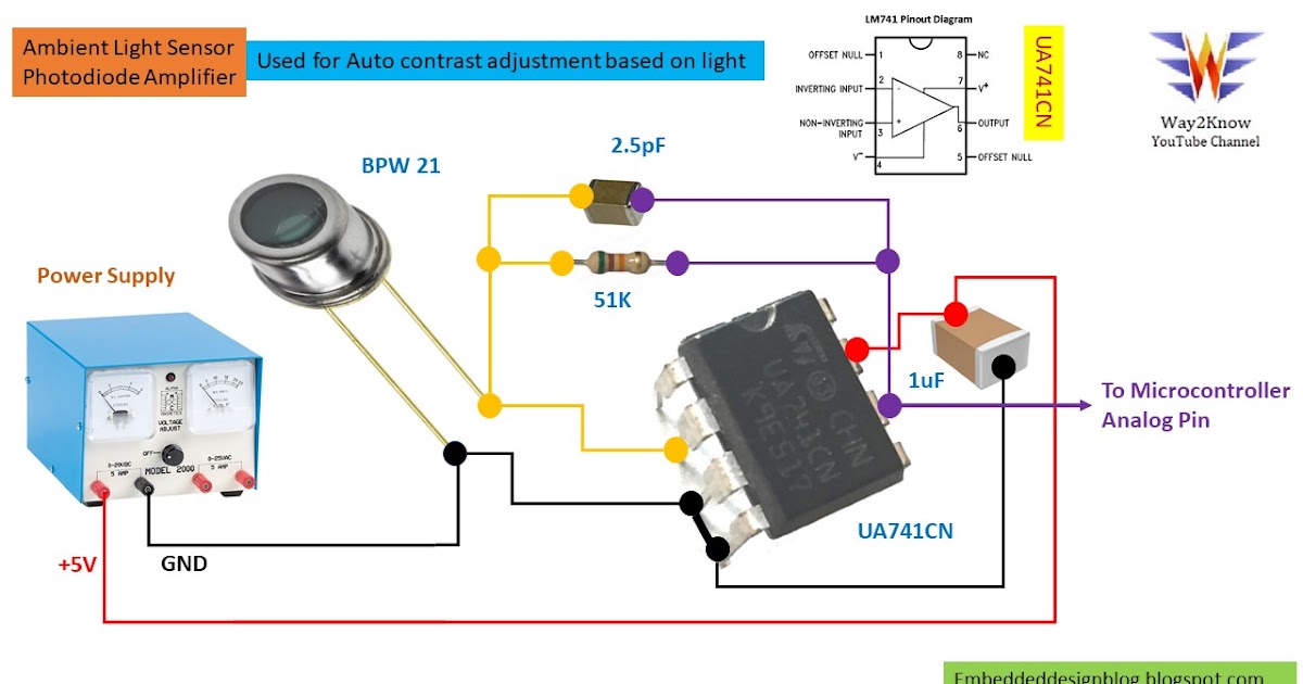 Ambient Light Sensor/Photo diode Amplifier Circuit