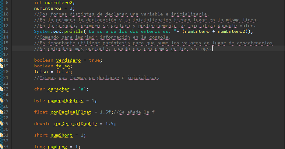 Variables y tipos de datos en Java.