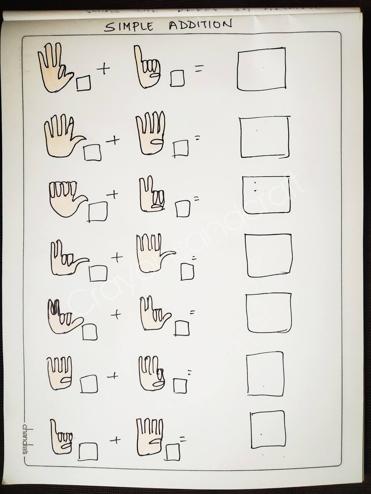 Crayons and Craft: Simple Finger Addition