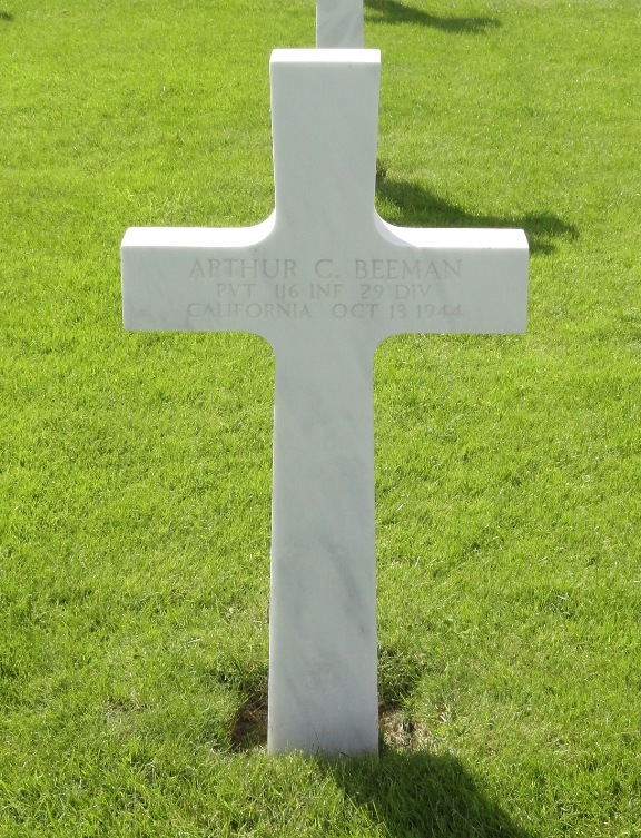 116th Infantry Regiment Roll of Honor: PVT Arthur Colvin Beeman