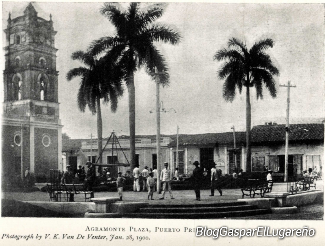 Gaspar, El Lugareño: Parque Agramonte. Foto hecha el 28 de enero de 1900