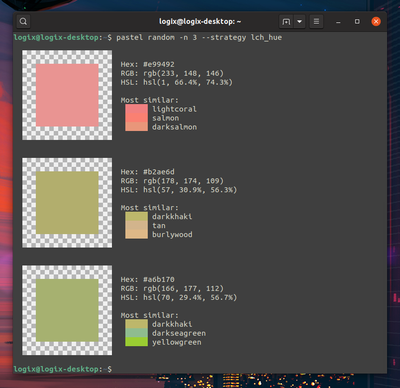 Pastel Is A New Tool To Work With Colors From The Terminal - Linux ...