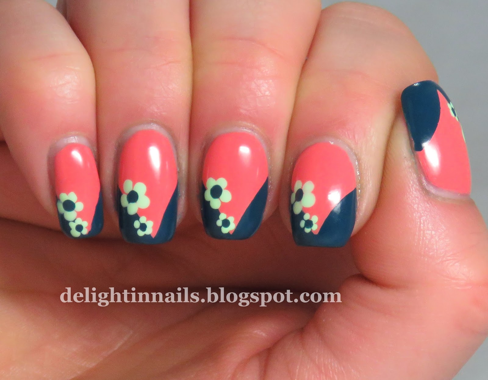 Delight In Nails: Funky French with Flowers