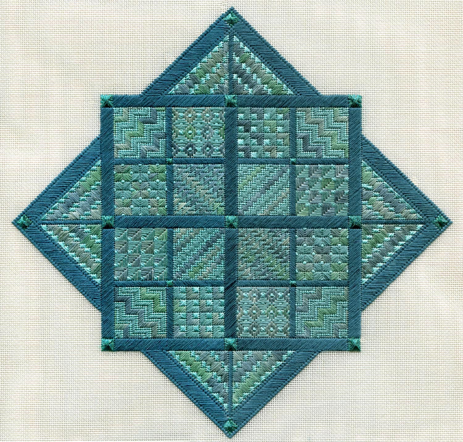 Two-Handed Stitcher: A Serene Geometric Design