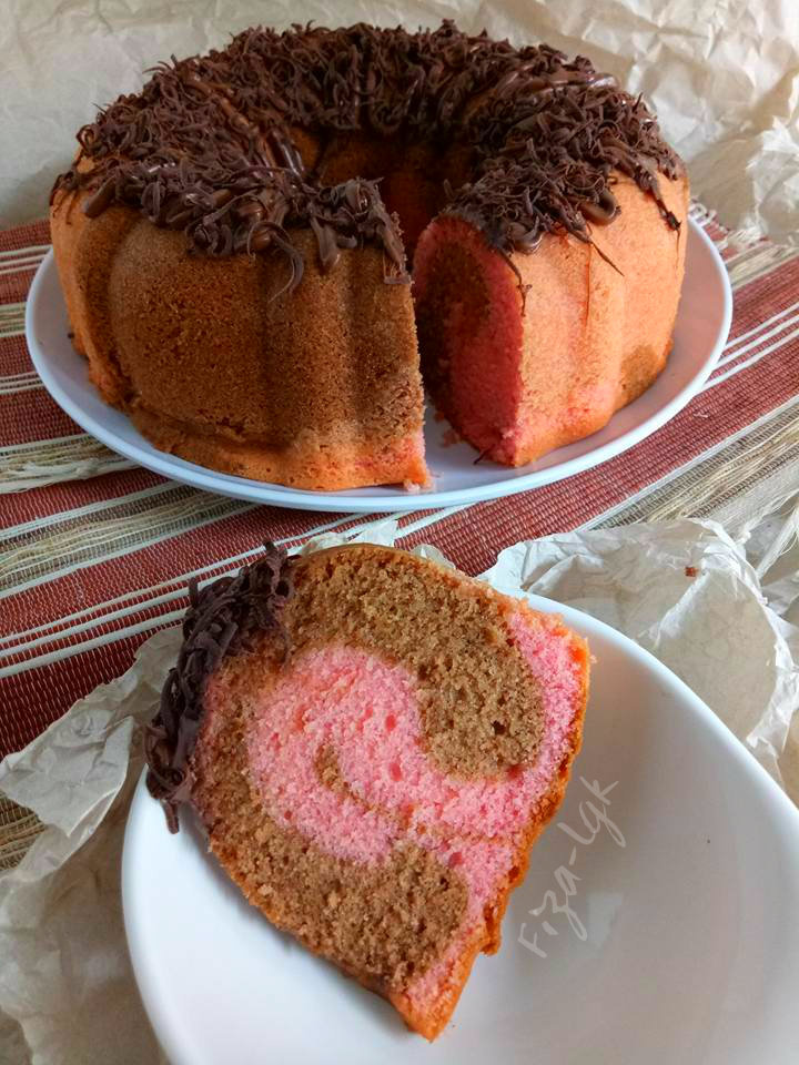 KEK MARBLE SIRAP ROS NUTELLA | Fiza's Cooking