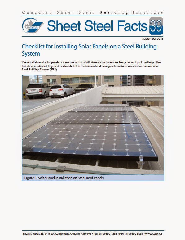 Canadian Sheet Steel Building Institute Blog: Checklist for Installing ...