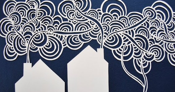 Paper Cutting by Jaqueline Basham of Smooth Pebble