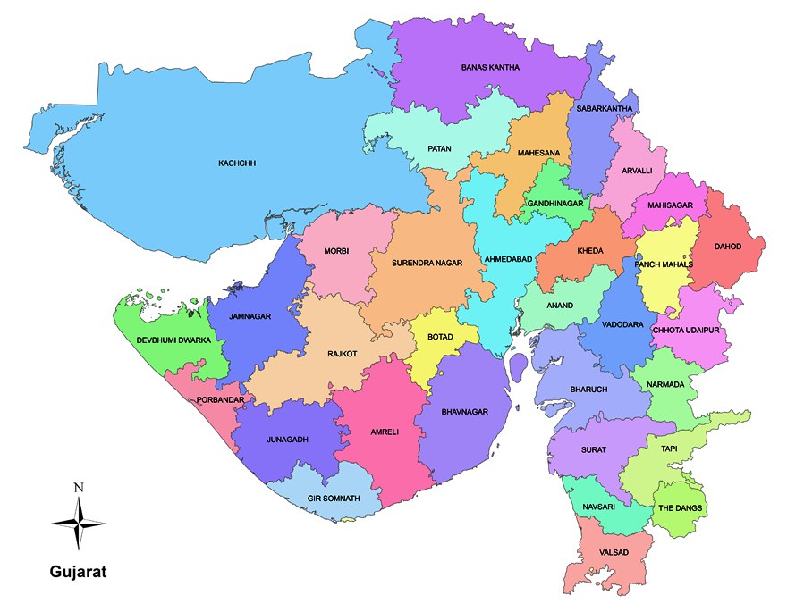 Gujarat All District And Taluka MAP