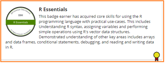 Hablamos R: Certificado R Essentials - IBM Cognitive Class