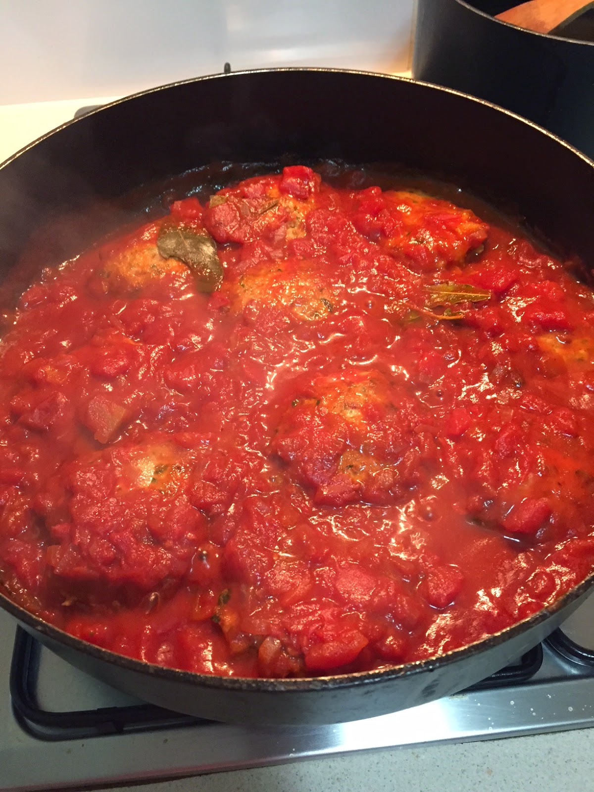 Chicken Rissoles W Napoli Sauce and Polenta