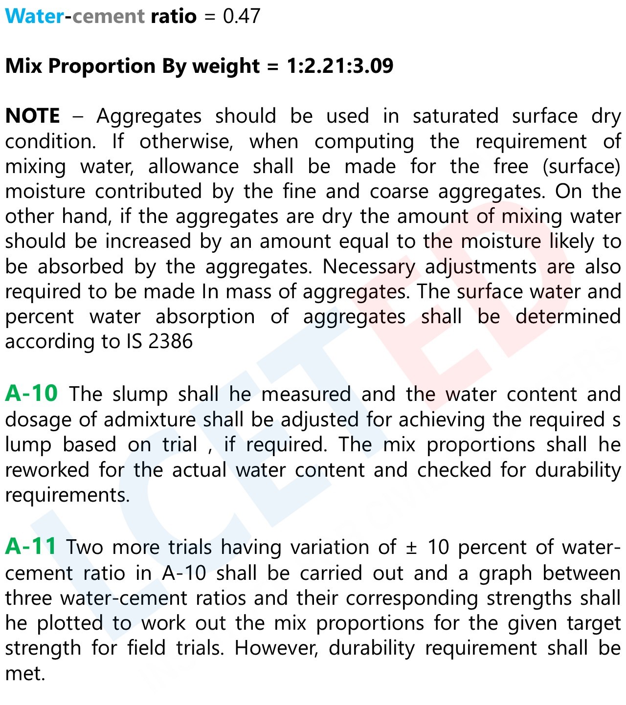 MIX DESIGN METHOD ACCORDING TO IS-CODE RECOMMENDED GUIDELINES -lceted ...