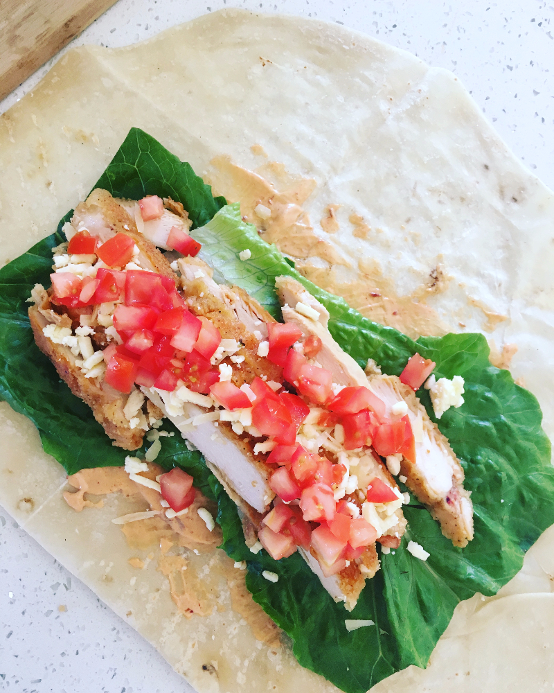 Wraps de pechuga picante - Delirios de Cocina