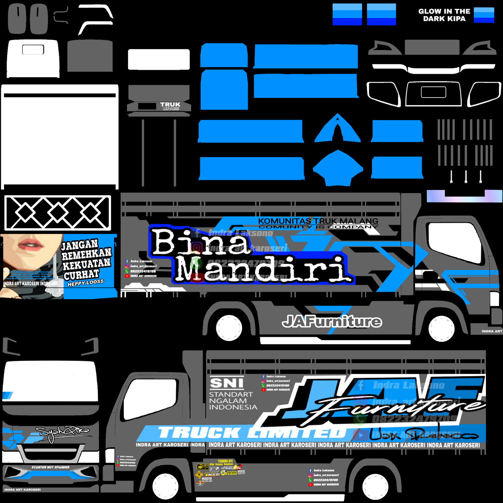Livery Mod Truck Center Mukhlas V2 Varian A