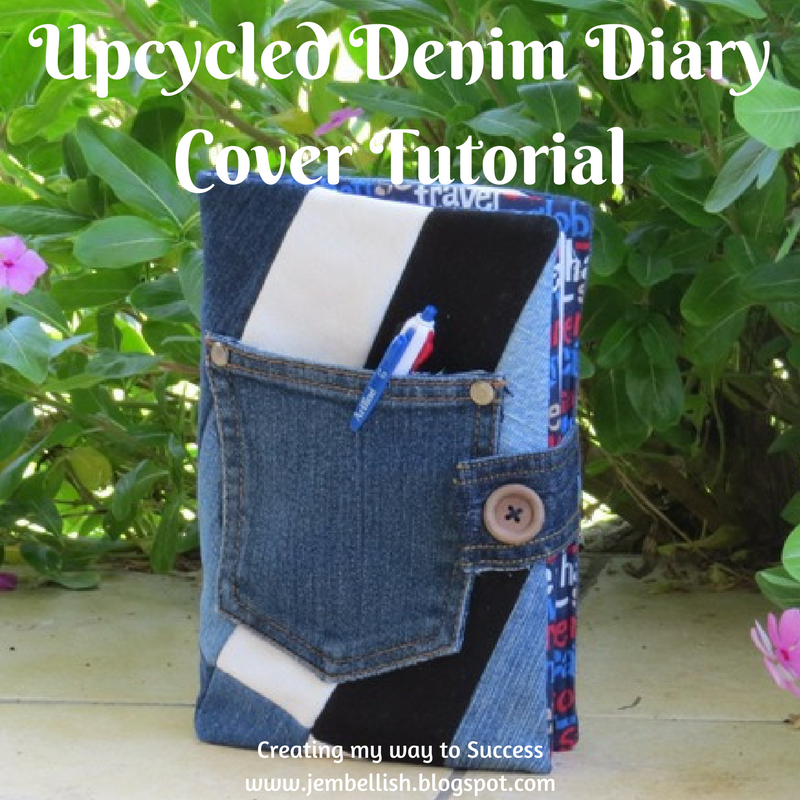 Creating my way to Success: Upcycled Denim Diary Cover Tutorial