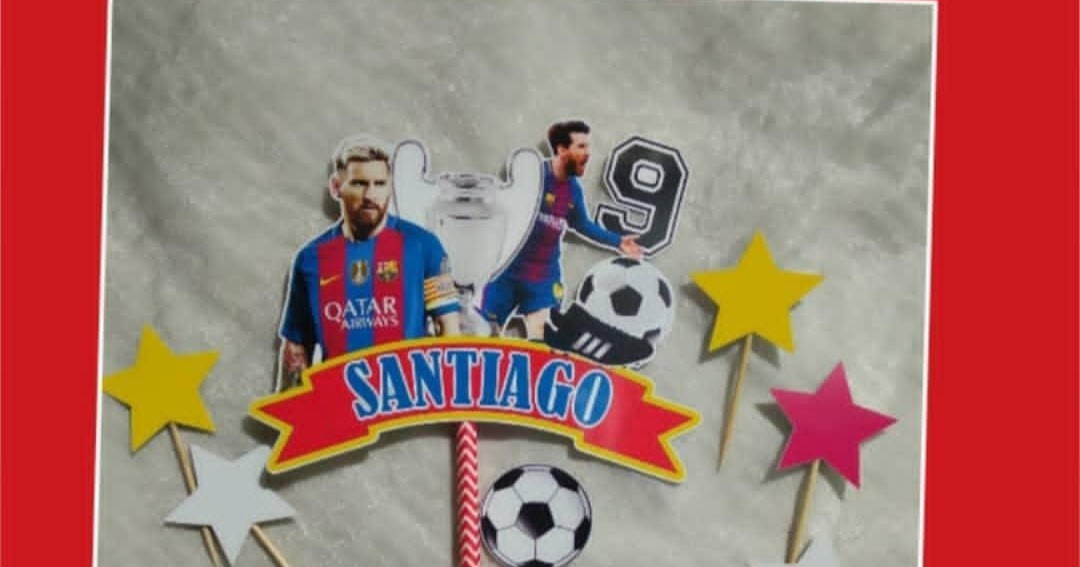 Topper Fútbol Barcelona Messi Santiago 9 - Mis Toppers Tus Toppers