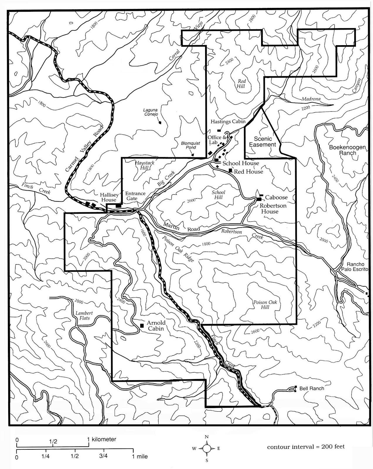 Carmel River: Scott Cabin & Scott Barn on Hastings Ranch