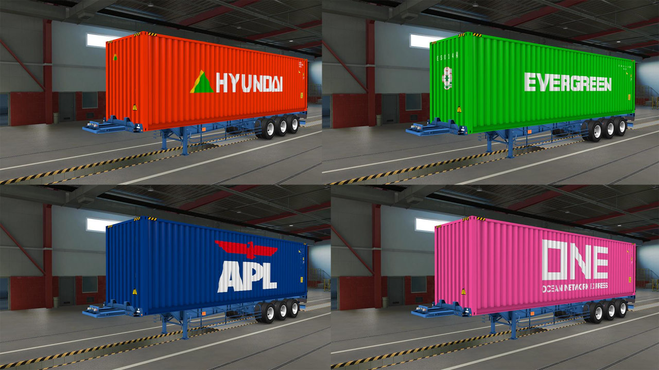 Real Container Trailer Mod ETS2 1.35 - 1.38 - Mod ETS2 Indonesia