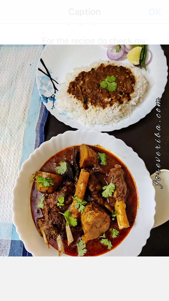 The Food Diary ~~ Mutton Jhola and Basmati rice