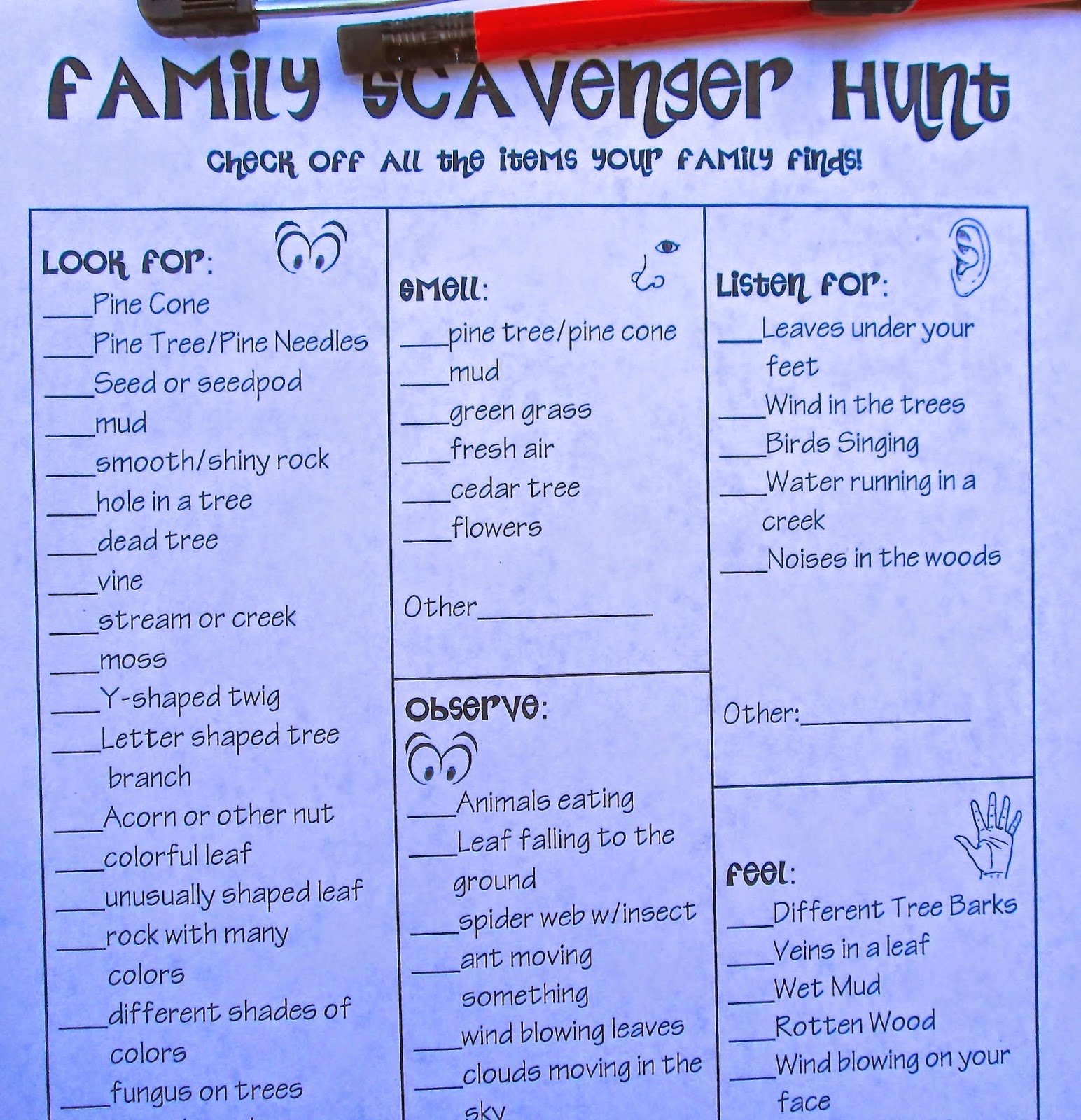 Mrs. Garrabrant's Classroom: Fall Family Scavenger Hunt