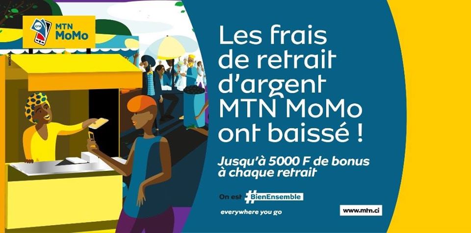 MTN CI : MTN BAISSE LES FRAIS DE RETRAITS MOMO KASH