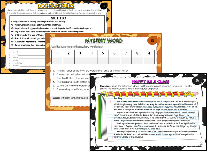ELA Early Finisher Task Cards – Tanesha B Forman
